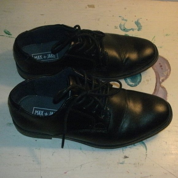 Max + Jake | Shoes | Max Jake Buckley Black Faux Leather Oxford Laceup ...